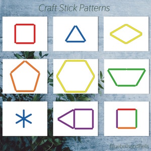 Craft Stick Patterns. Preschool Shape Matching Game. Montessori ...