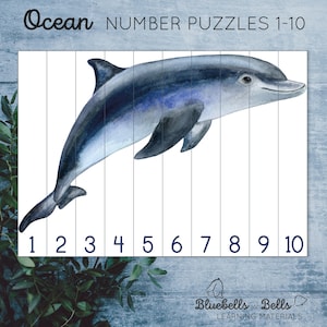 Ocean Animal Preschool Printable Number Sequence Puzzle 1-10 ...