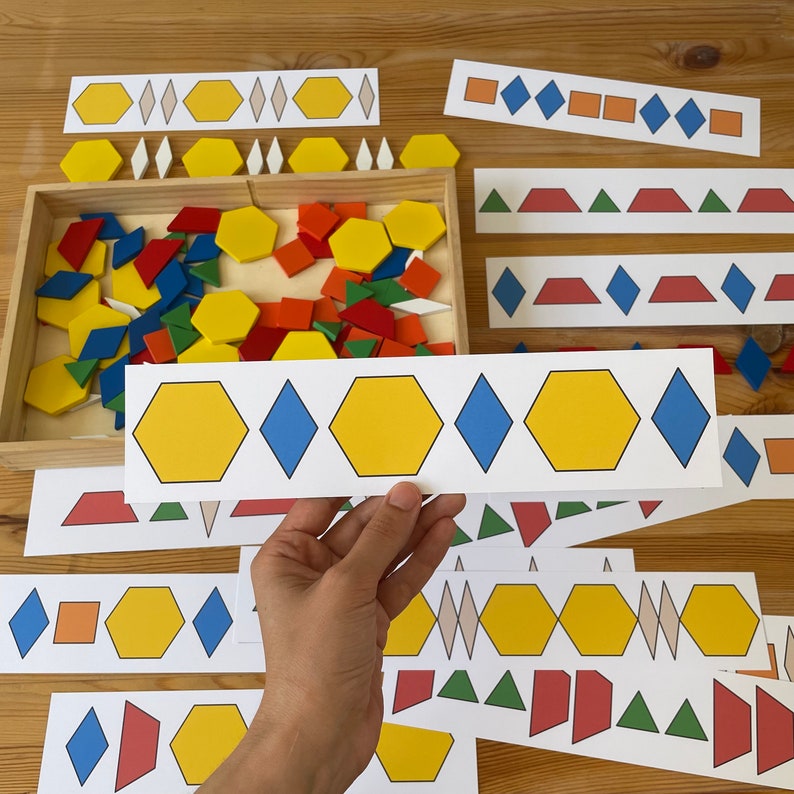 Math Patterns With Pattern Blocks for Preschool and Kindergarten. - Etsy