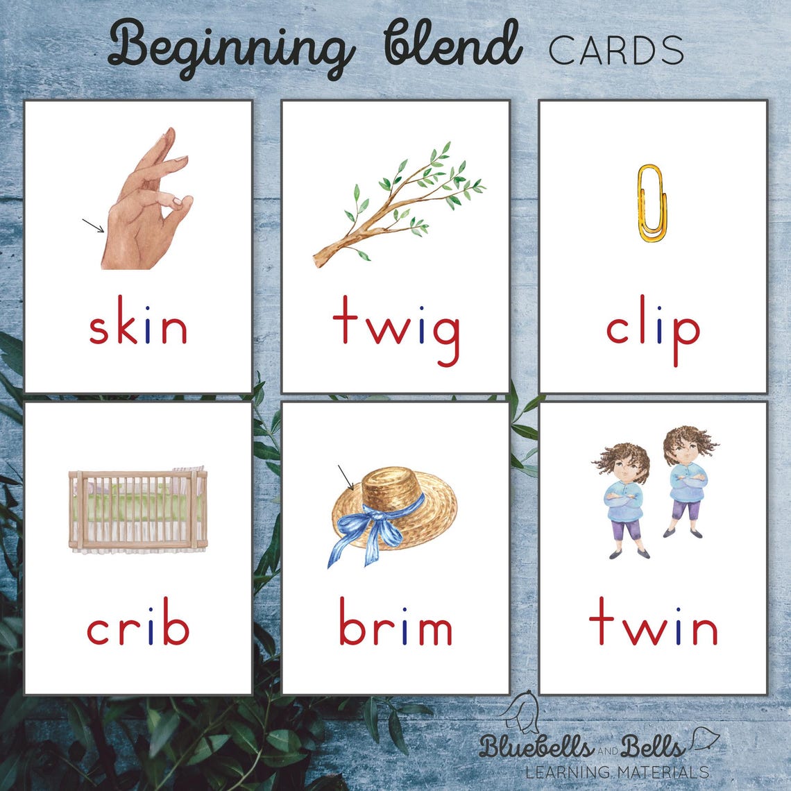 Blends Flashcards. Beginning Blend Printable. CCVC Words Preschool and ...