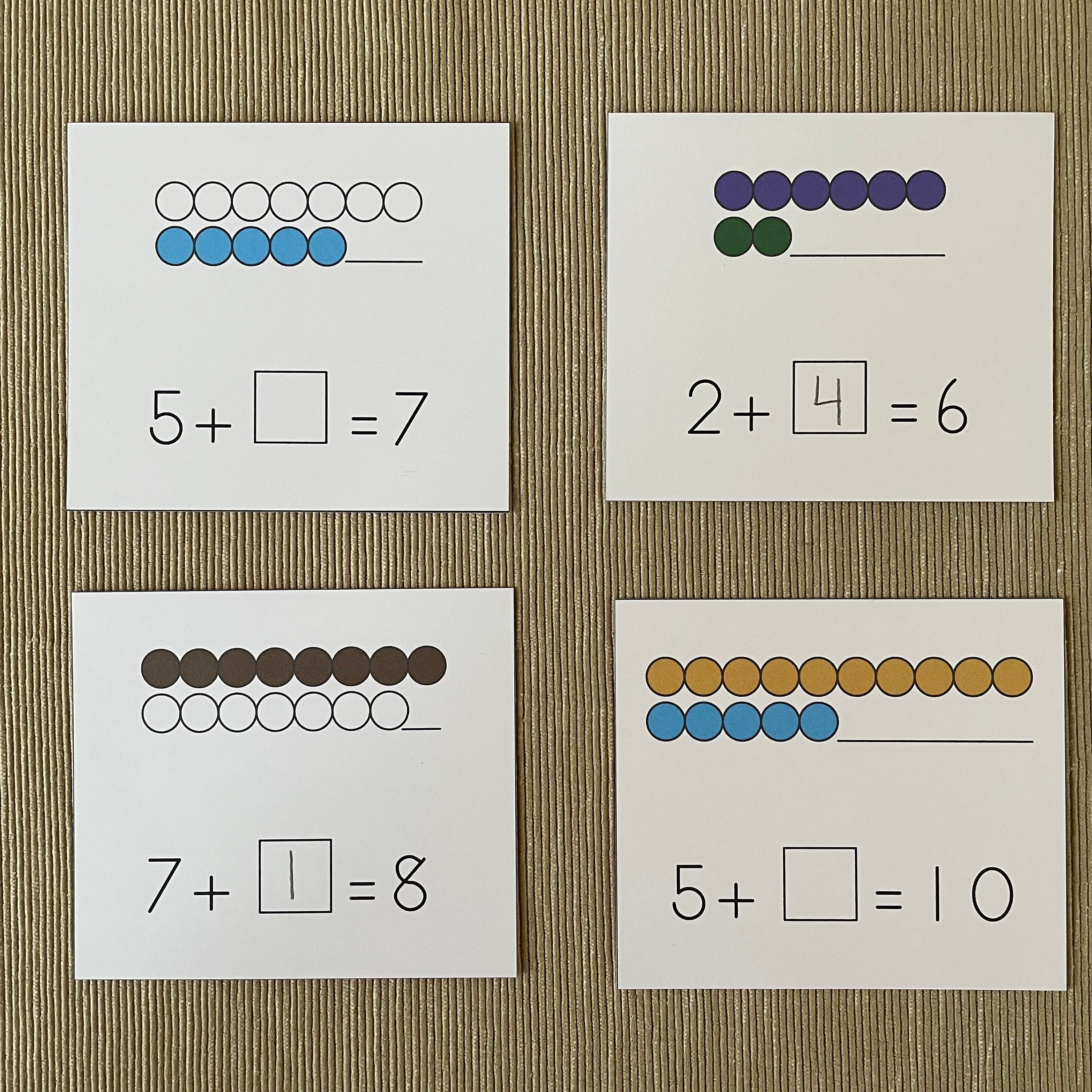 Montessori Beads Addition Printable. Kindergarten Number Bonds Activity ...