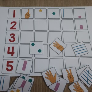 Number Chart 1-5 Toddler. Printable Number Representation Sorting ...