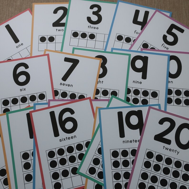 Ten Frames Flash Cards Playdough Mats Count and Clip Cards. - Etsy