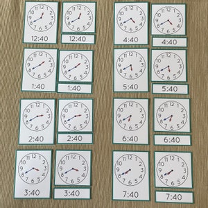 Telling Time Montessori 3-part Cards. Level 2 Nomenclature Cards Clock ...