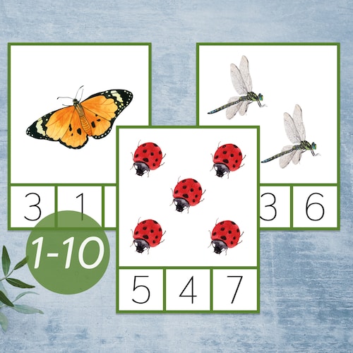 Flower Preschool Printable Count and Clip Cards 1-10. - Etsy