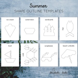 Summer Pattern Blocks Templates. Summer Printable Preschool and ...