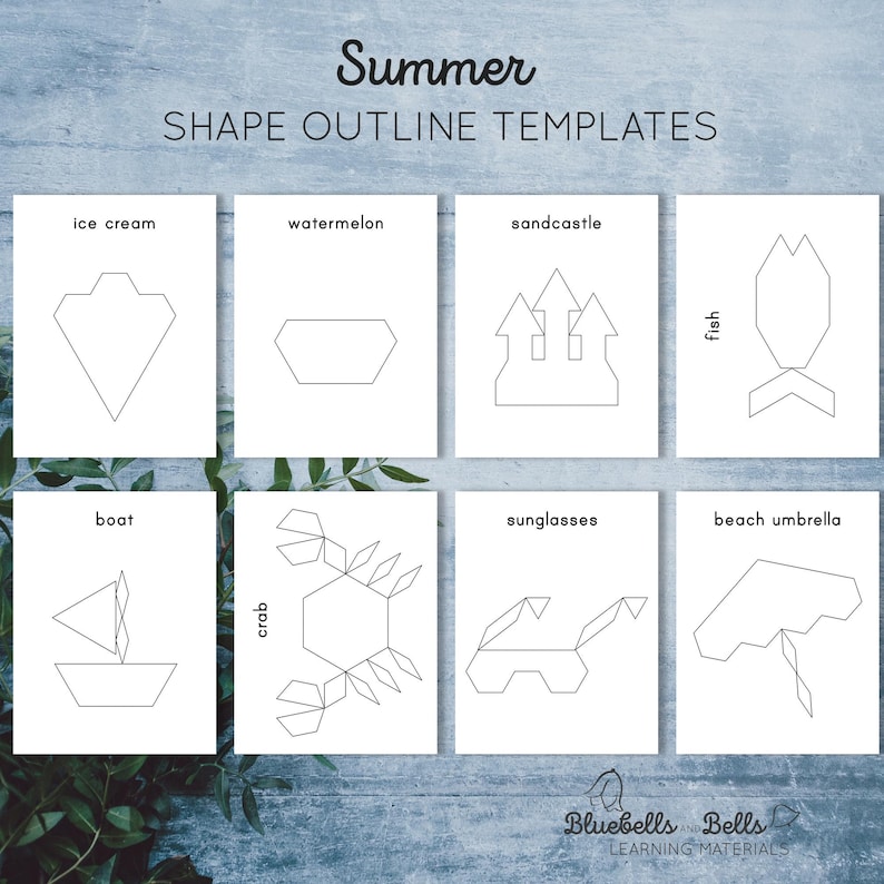Summer Pattern Blocks Templates. Summer Printable Preschool and ...