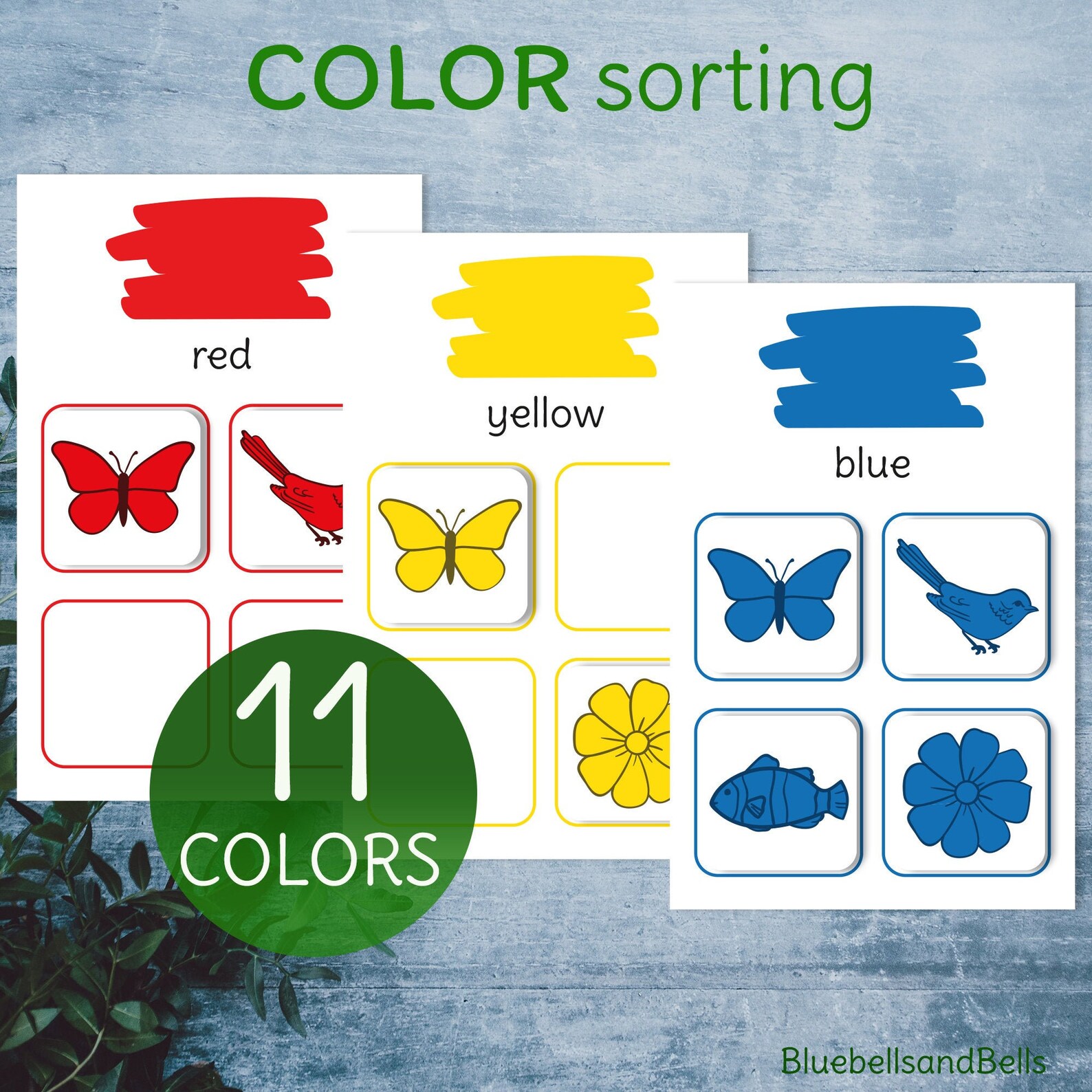 Color Matching Printable. Toddler Sorting Activity. Preschool Color ...