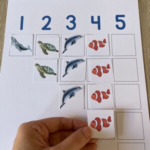Ocean Toddler Puzzle Number Chart 1-5. Montessori Math Printable. - Etsy