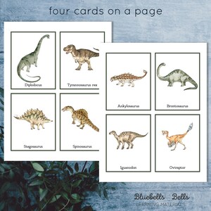 Dinosaur Cards and Poster. Toddler Watercolor Printable. Preschool ...