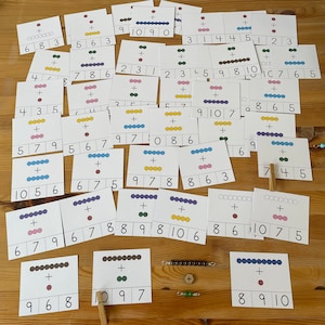 Montessori Addition Colored Beads Clip Cards. Montessori Printable Math ...