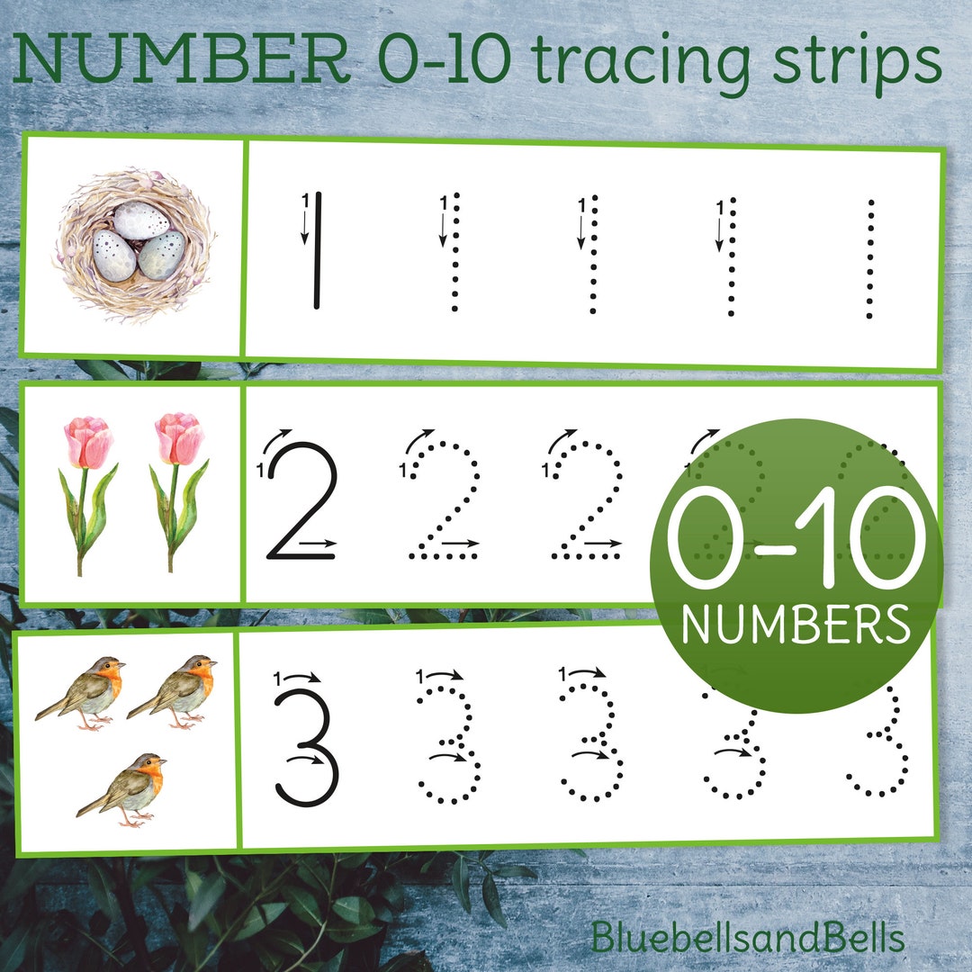 Spring Printable Number Tracing Strips. Spring Preschool and ...
