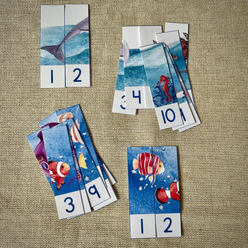 Ocean Printable Puzzle Number 1-10. Preschool Number Sequence Activity ...