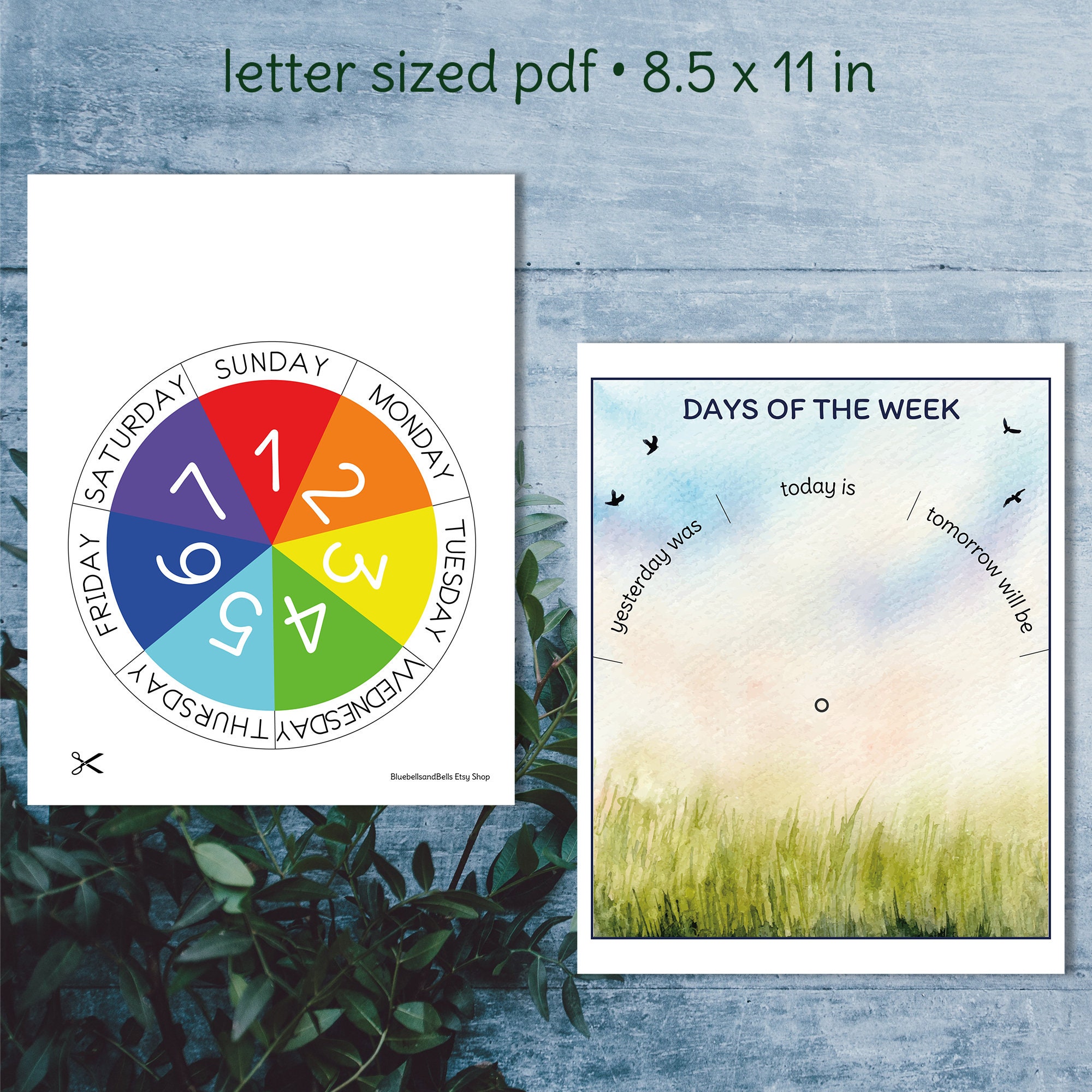 Days of the Week Printable DIY Wheel - Etsy Canada