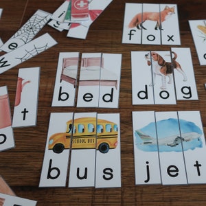 Phonics Preschool Printable CVC Word Puzzles. Montessori Toddler ...