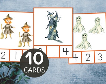 Fall Count and Clip Cards 1-20 Printable Activity Preschool - Etsy