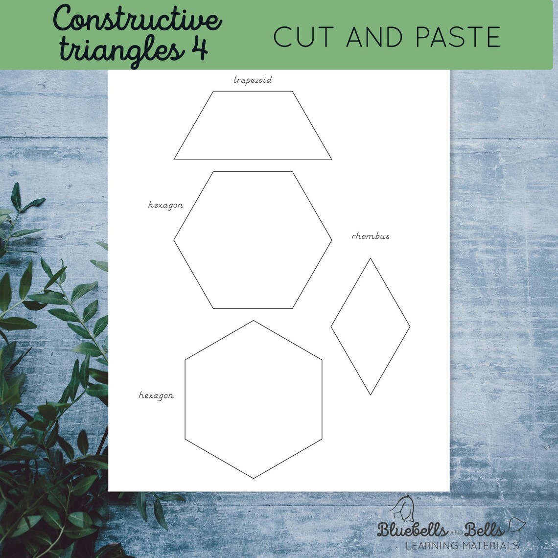 Montessori Constructive Triangles Set 4 Extension Printable Cut and ...