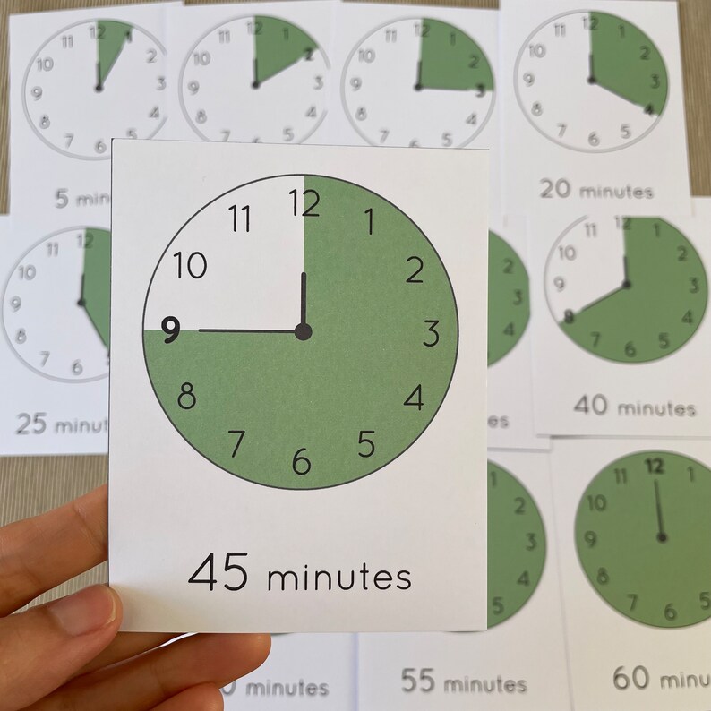 Telling Time Minutes Cards. - Etsy