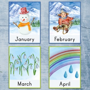 Months of the Year Cards and Poster. Digital Download. - Etsy