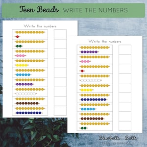 Montessori TEEN Beads and Boards Printable Cards and Worksheets - Etsy