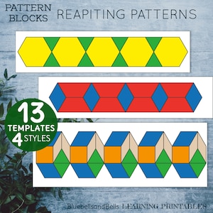 Pattern Blocks Templates Repeating Pattern. Shape Matching Activity for ...