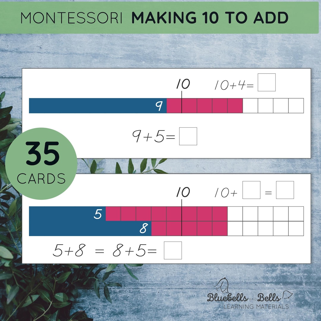 Montessori Addition. Make Ten to Add. Montessori Addition Strip Board ...