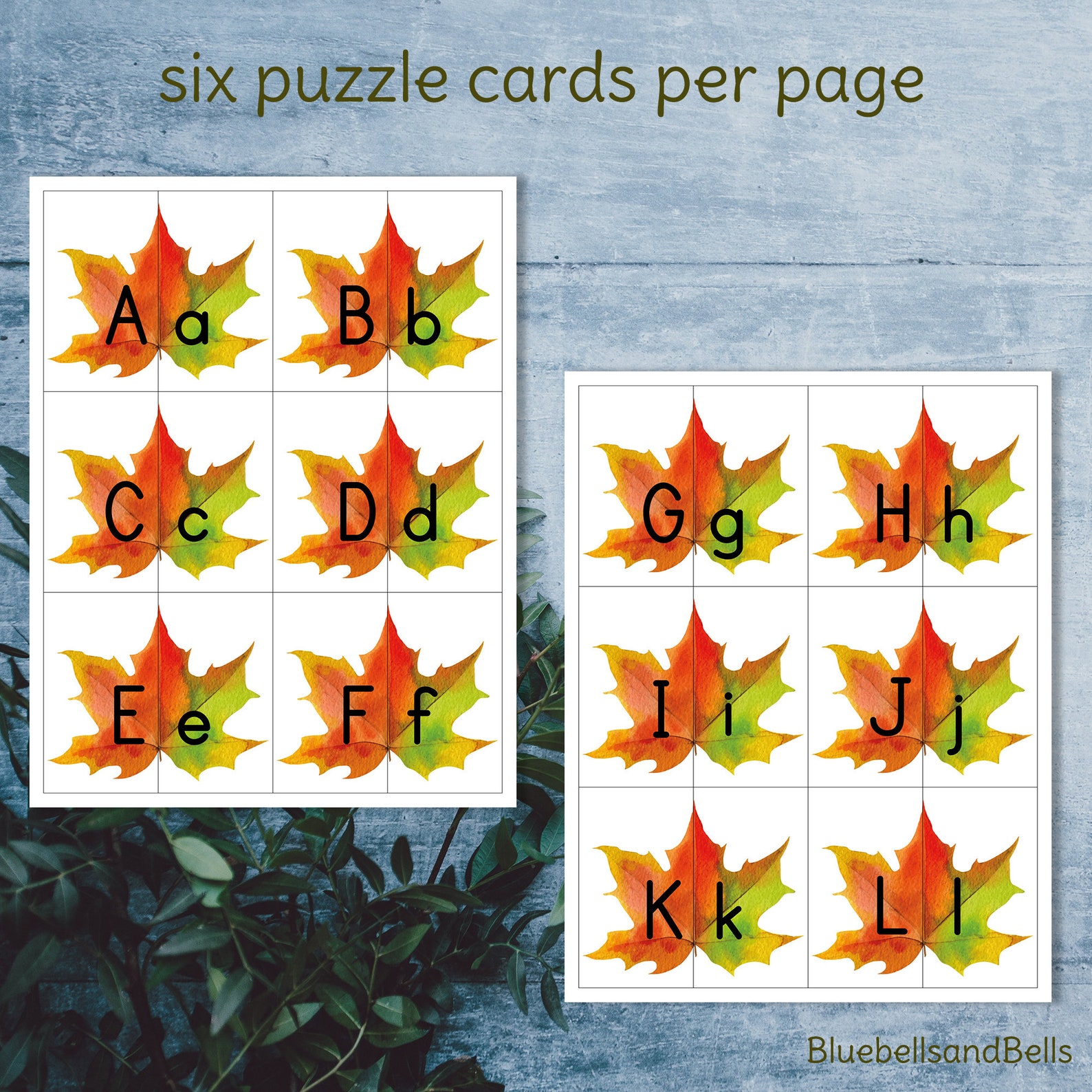 Fall Leaf Letter Matching Puzzles. Montessori Autumn Preschool - Etsy