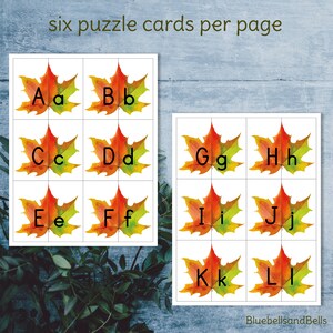 Fall Leaf Letter Matching Puzzles. Montessori Autumn Preschool ...