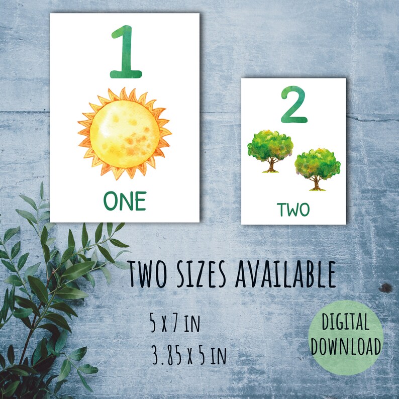 Nature Number Cards 1-10. Counting Cards Toddler. Printable - Etsy