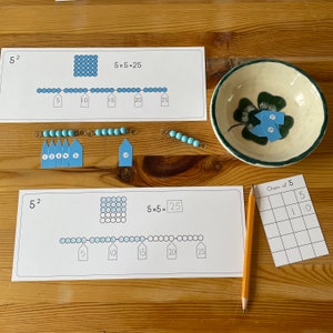 Skip Counting Montessori Square Chain Printable Labels, Control Charts ...