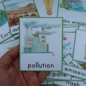 Earth Day Montessori 3 Part Cards. Ecology Vocabulary Cards. Preschool ...