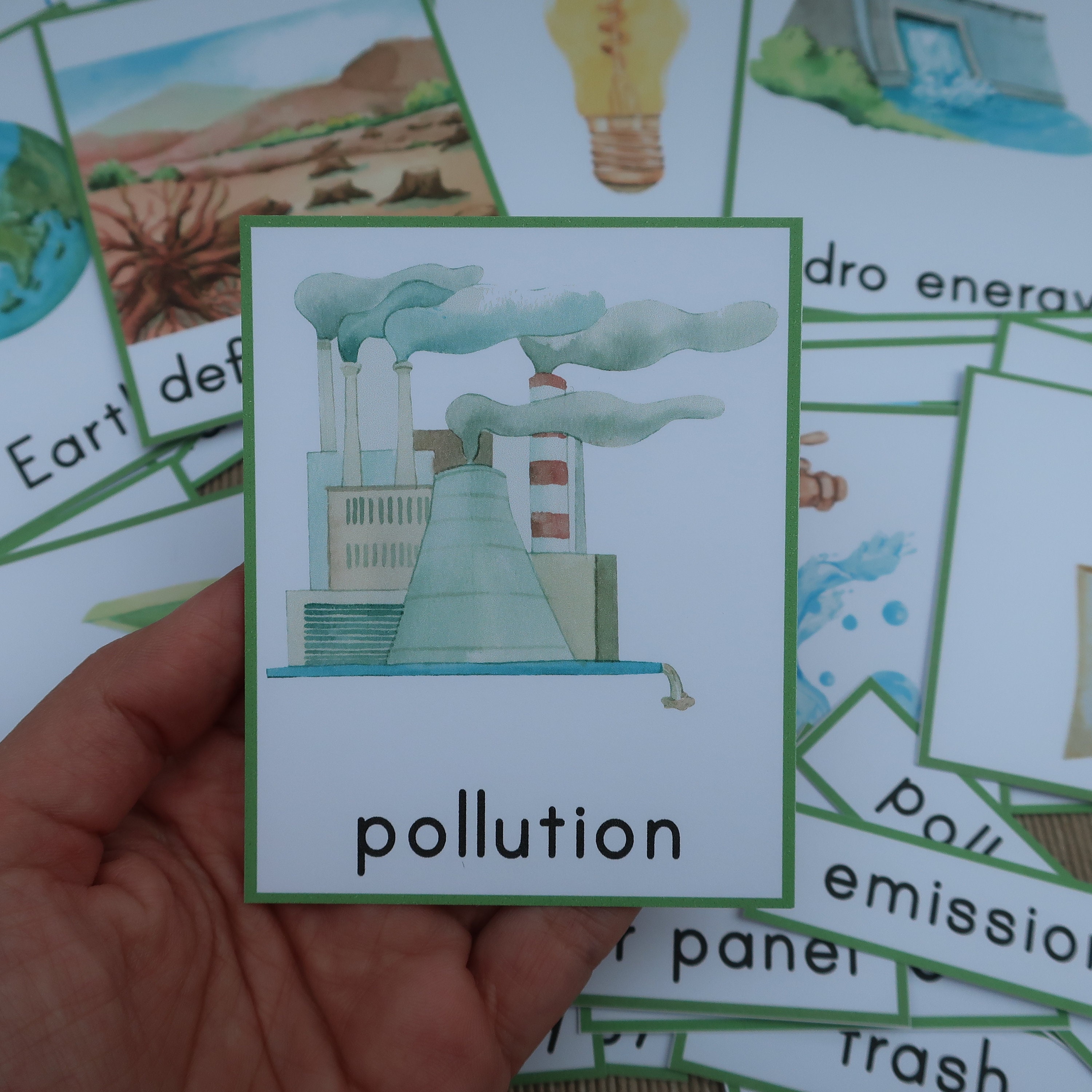 Earth Day Montessori 3 Part Cards. Ecology Vocabulary Cards. - Etsy
