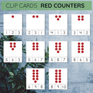 Montessori Printable Red Counters Activities. Toddler and Preschool ...