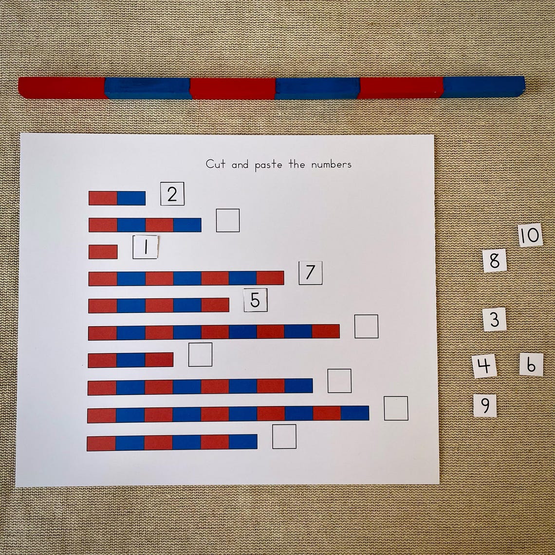 Montessori Number Rods Coloring Booklet. Montessori Math Printable. - Etsy