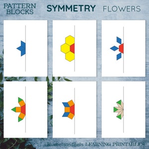 Pattern Blocks Templates Flower Symmetry. Kindergarten and Preschool ...