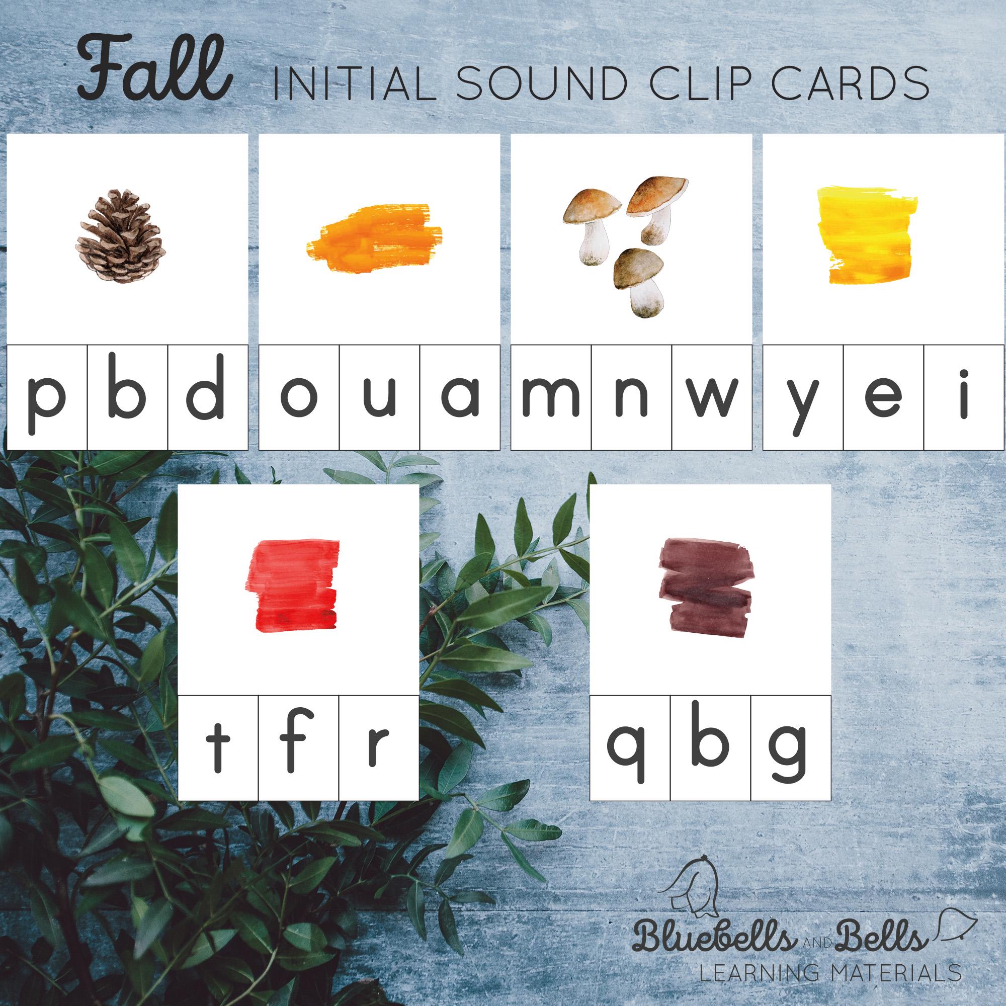 Autumn Phonics Clip Cards. Montessori Fall Printable. - Etsy