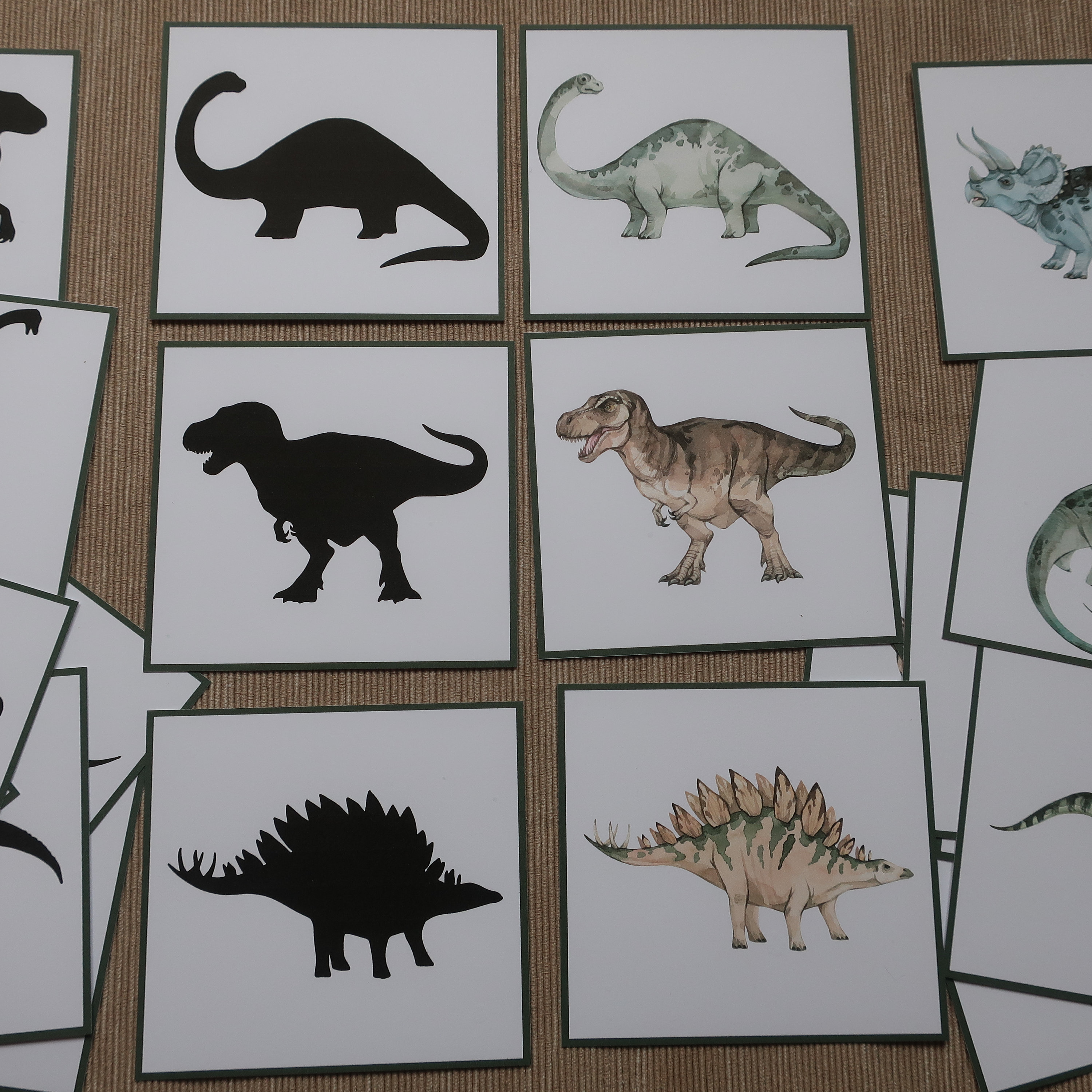 Montessori Printable Dinosaur Shadow Matching Cards. Toddler - Etsy Canada