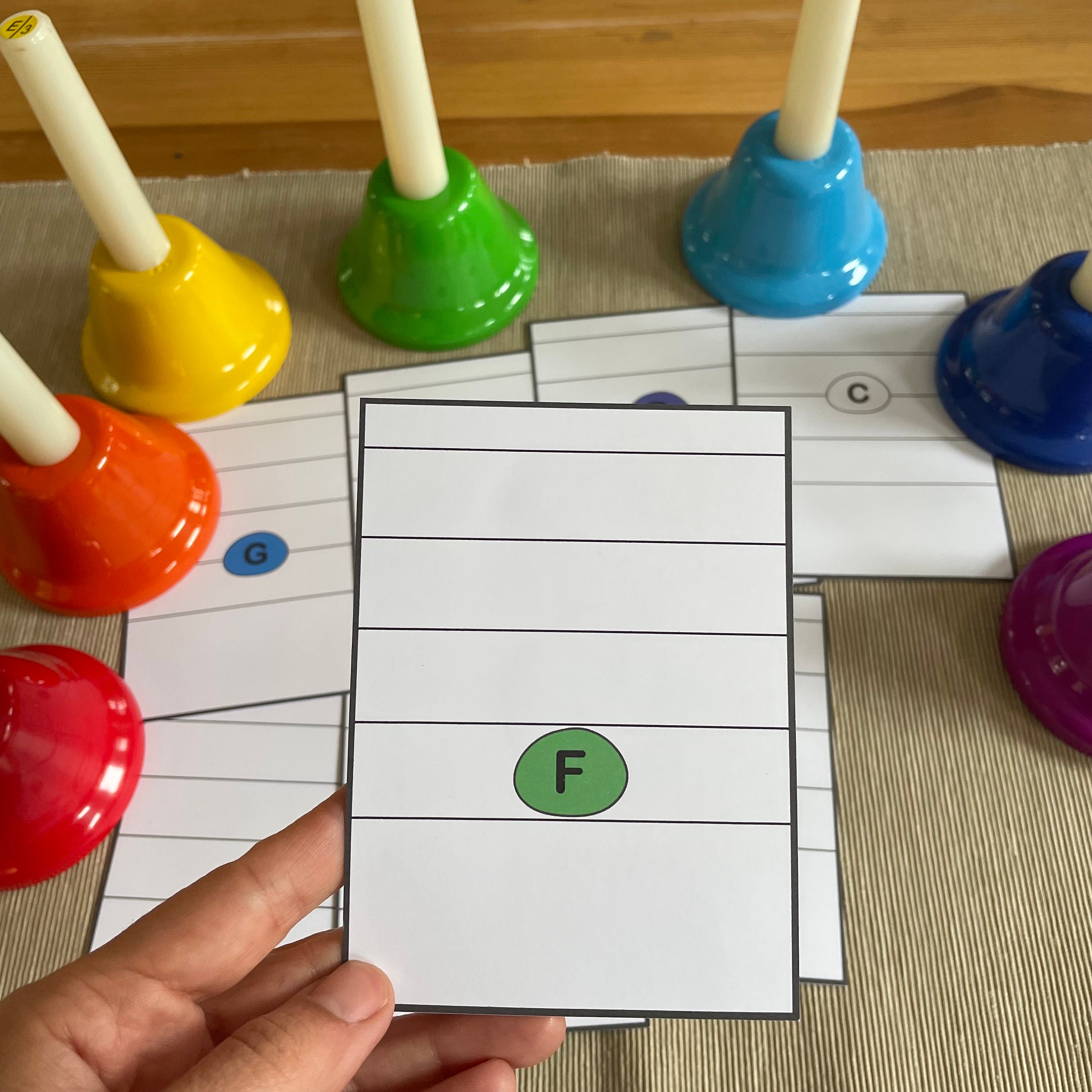 Montessori Music Handbells Printable Musical Notes Poster and Cards - Etsy
