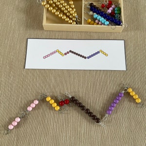 Montessori Beads Snake Addition Cards. Kindergarten and 1st Grade Math ...