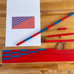 Montessori Printable Red Rods and Number Rods Patterns. Sensorial ...