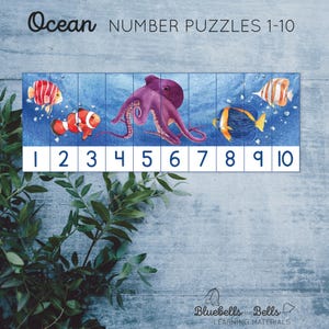 Ocean Printable Puzzle Number 1-10. Preschool Number Sequence Activity ...