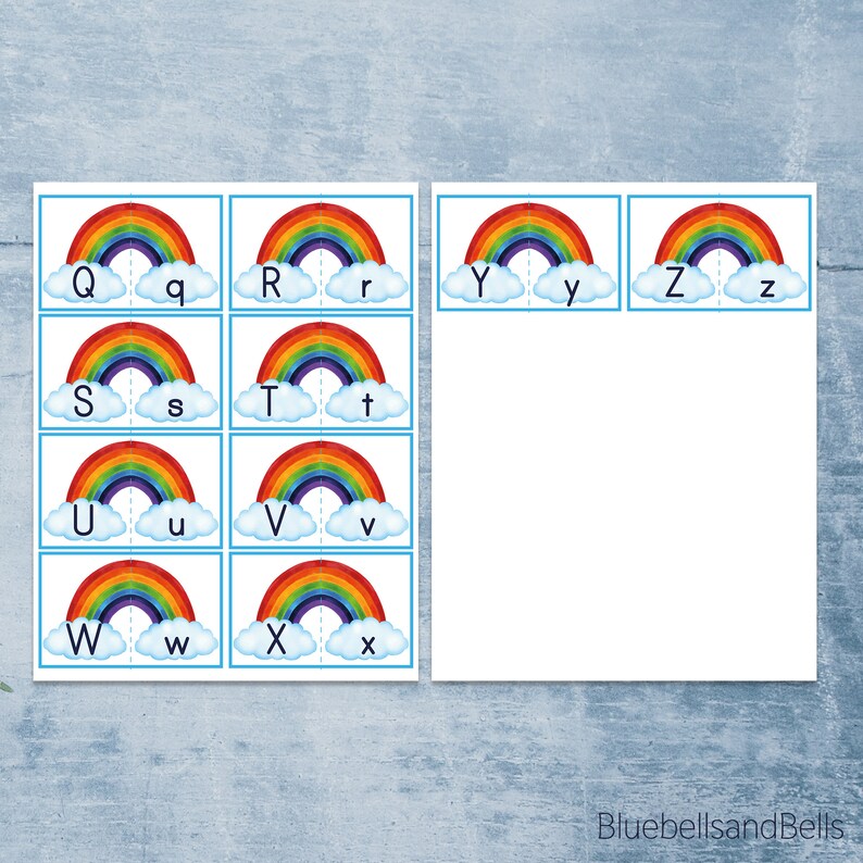 Rainbow Letter Matching Printable Puzzles. Montessori Spring - Etsy