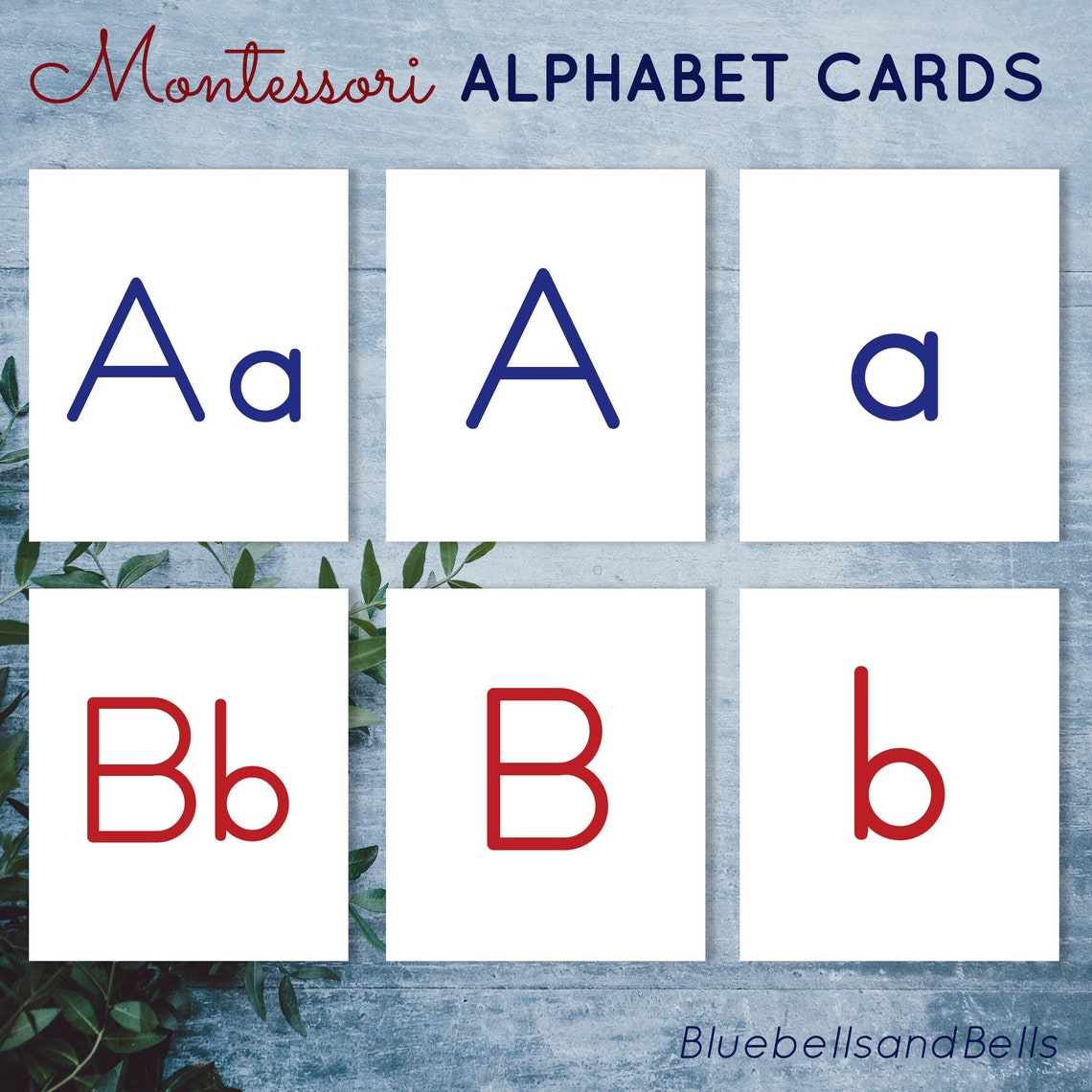 Montessori Alphabet Cards Printable. Letter Flash Cards | Etsy