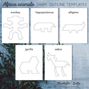 Africa Animals Pattern Blocks Templates. Wild Animals Toddler Activity ...