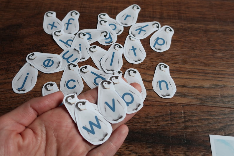 Penguin Printable Letter Matching. Montessori Winter Preschool Activity ...