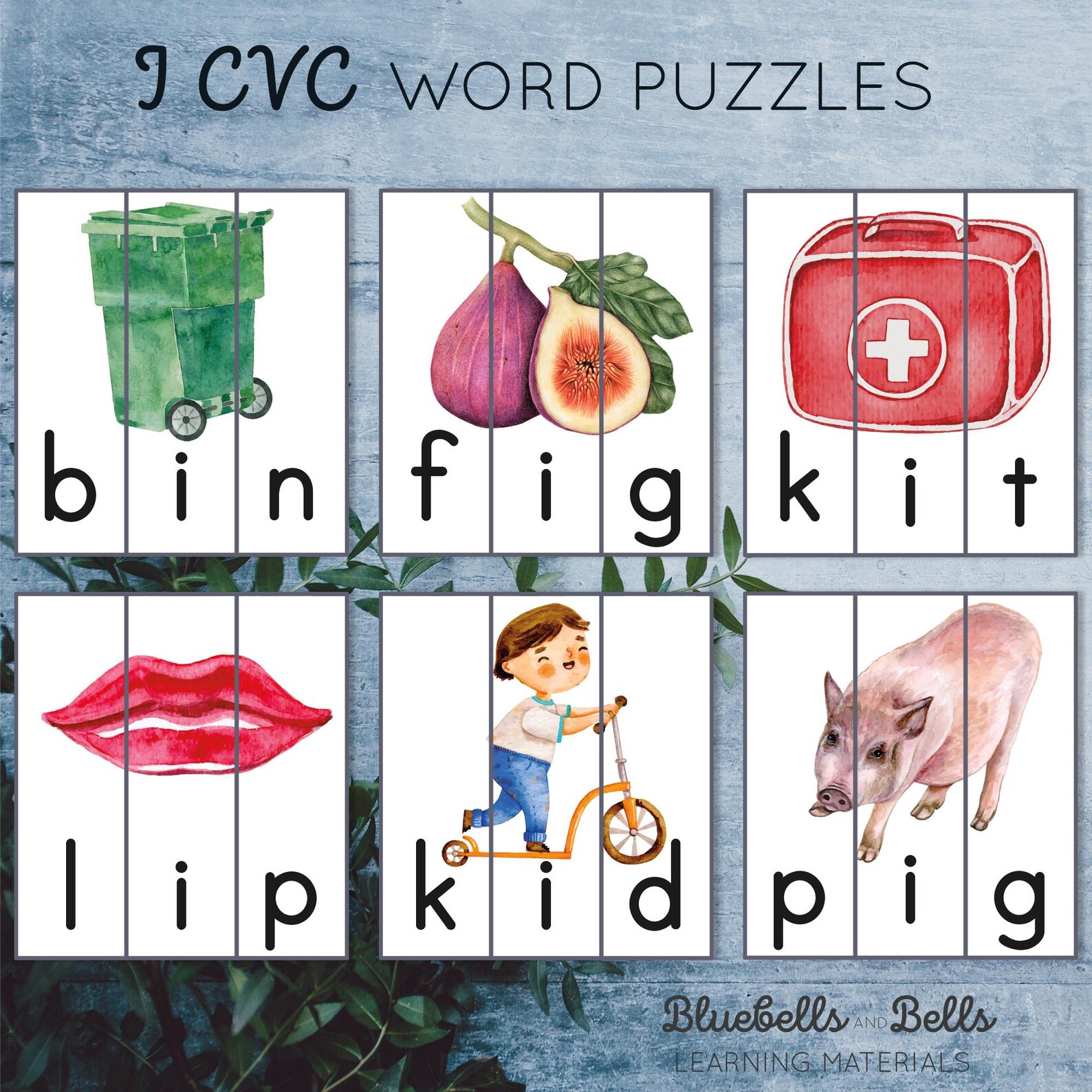 Phonics Preschool Printable CVC Word Puzzles. Montessori Toddler ...