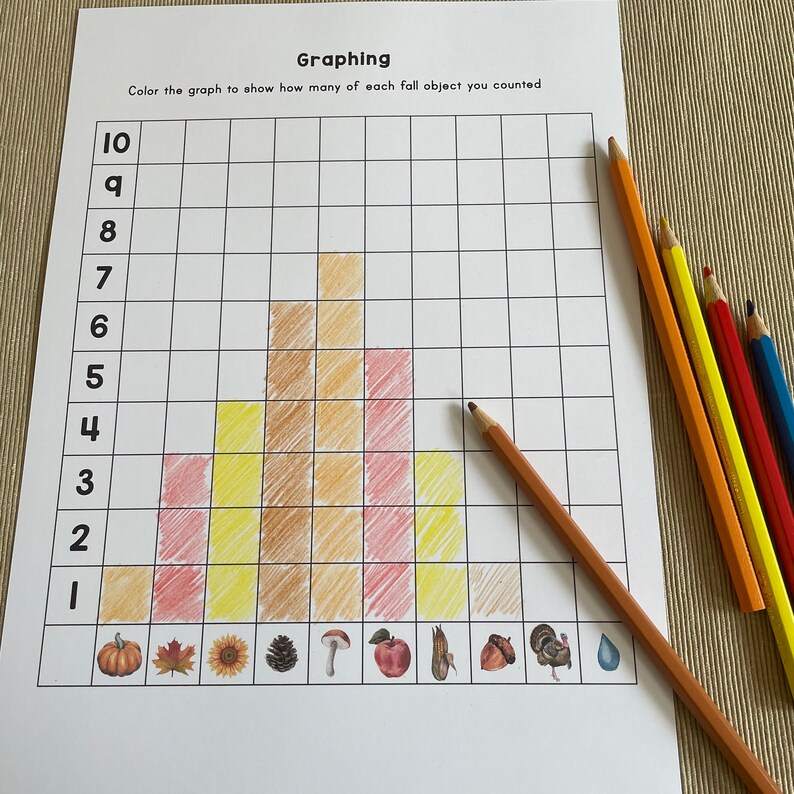 Fall Preschool Printable Graphing Worksheets. Montessori Math Activity ...