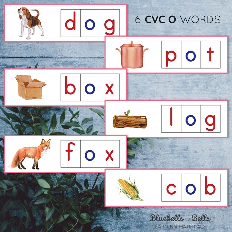 Montessori Printable Moveable Alphabet and CVC Word Matching Cards ...