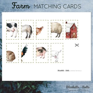 Farm Puzzle Printable. Animal Halves Matching Activity for Toddlers and ...