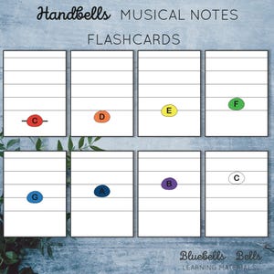 Montessori Music Handbells Printable Musical Notes Poster and Cards - Etsy